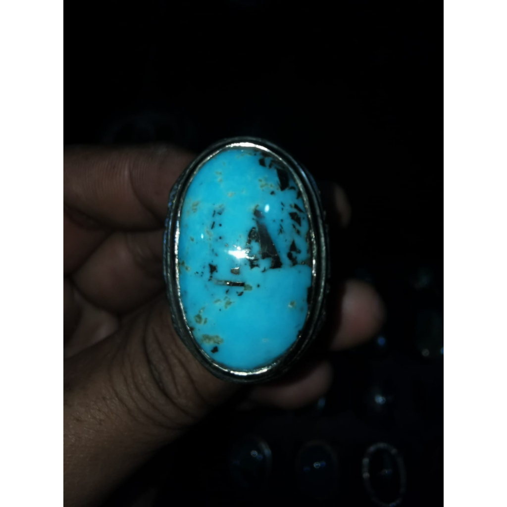 Jual Batu Cincin Akik Natural Turqousie Pirus Mesir Besar | Shopee ...