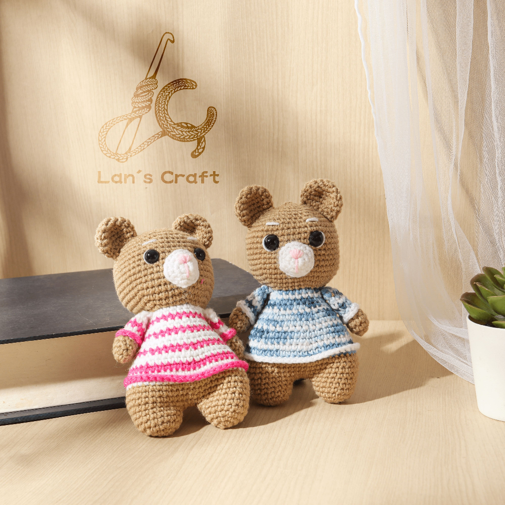 Jual Boneka Rajutan Pasangan Beruang Crochet | Shopee Indonesia