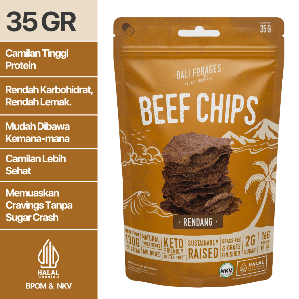 Jual Beef Chips Rendang Crispy Bali Forages Keripik Daging Sapi Krispi ...