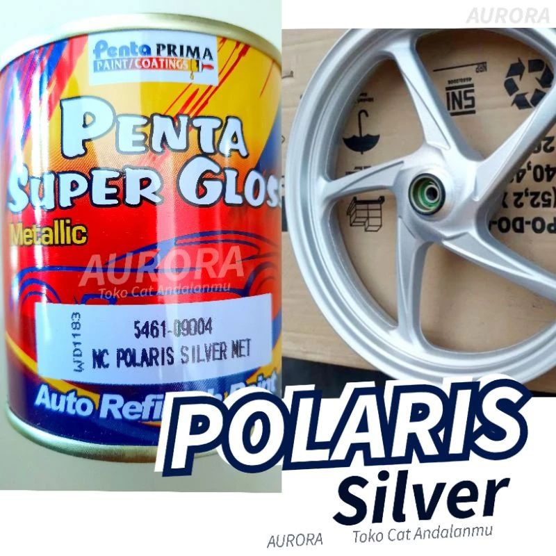 Jual Cat Penta Super Gloss NC Polaris Silver Met Silver Metalik 200ml ...