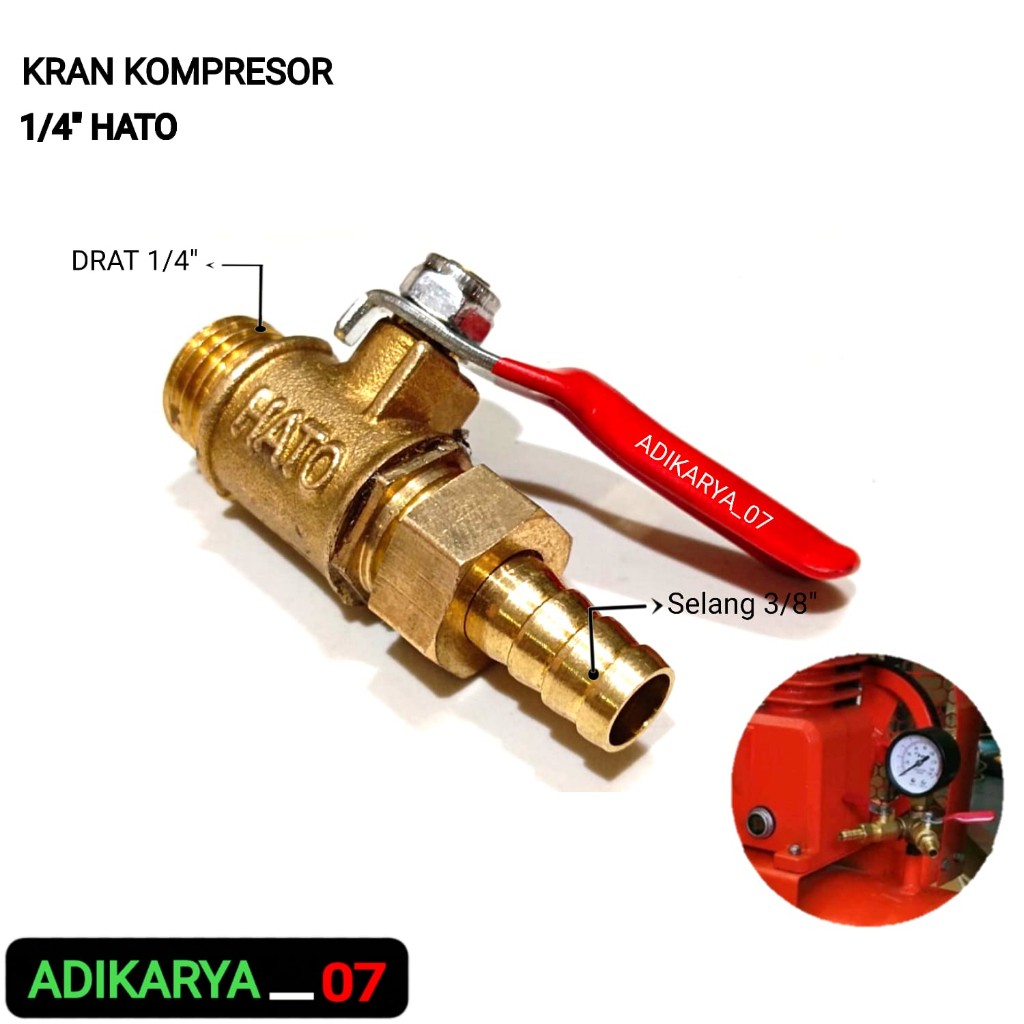 Jual Kran kompresor angin 1/4 HATO Kran Power Sprayer kran compresor ...