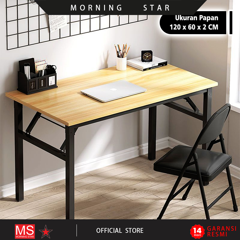 Jual Meja Lipat Portabel / Meja Kerja Kantor 120x60 CM / Meja Kayu IBM Meeting Makan Foldable ...