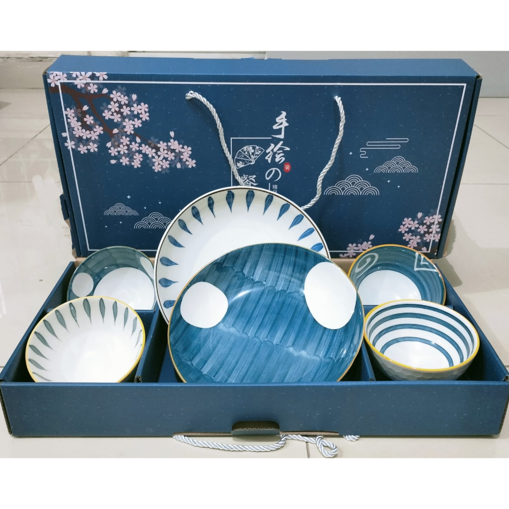 Jual Cane flower Japanese Plate bowl Set Souvenir Mangkok Piring ...