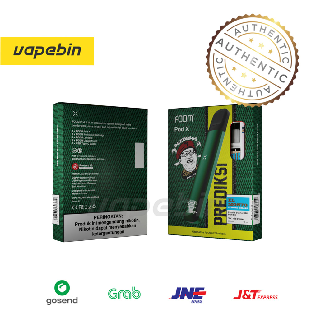 Jual FOOM X PREDIKSI GREEN POD KIT BUNDLING LIQUID 15ML - FOOM PREDIKSI ...