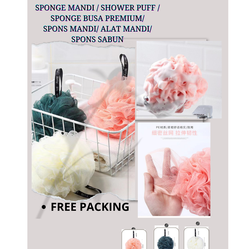 Jual Sponge Mandi PREMIUM / Shower Puff / Sponge Busa Bagus /SINGLE ...