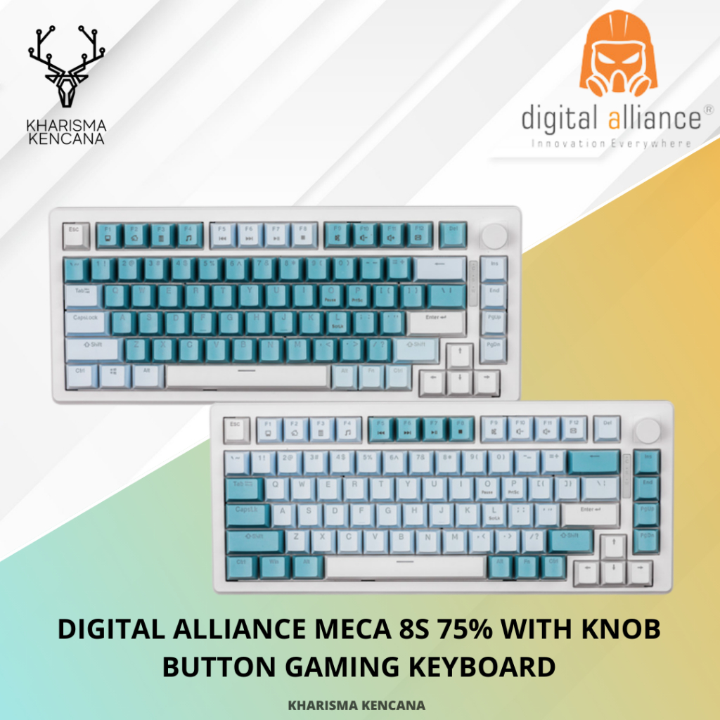 Jual DIGITAL ALLIANCE MECA 8S 75% WITH KNOB BUTTON GAMING KEYBOARD | Shopee Indonesia