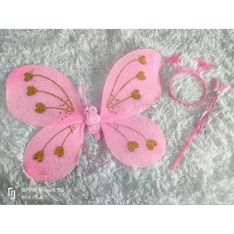 Jual sayap kupu-kupu anak / mainan sayap anak kupu kupu / sayap polos ...