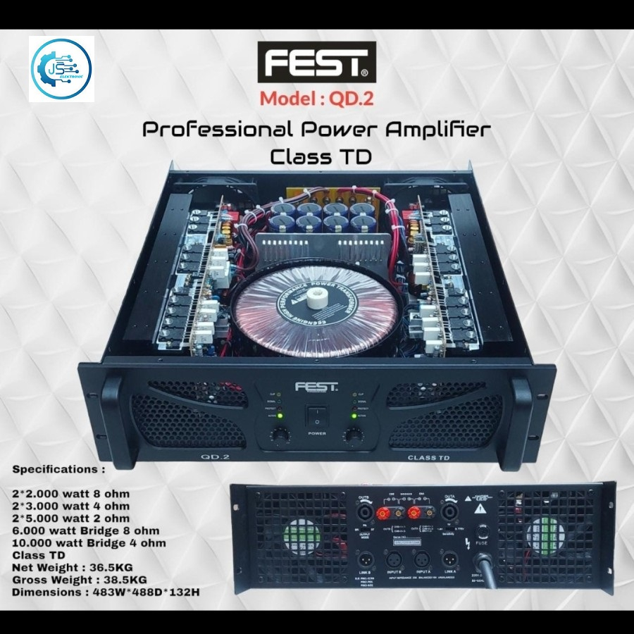 Jual power amplifier fest qd2 qd 2 class TD GARANSI ORIGINAL | Shopee ...