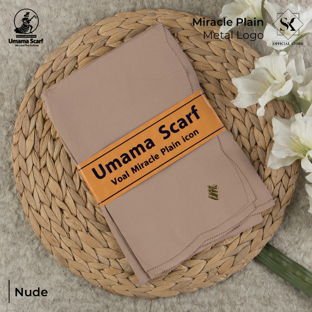 Jual VOAL MIRACLE PLAIN METAL LOGO LASERCUT Umama Scarf 110x110cm ...