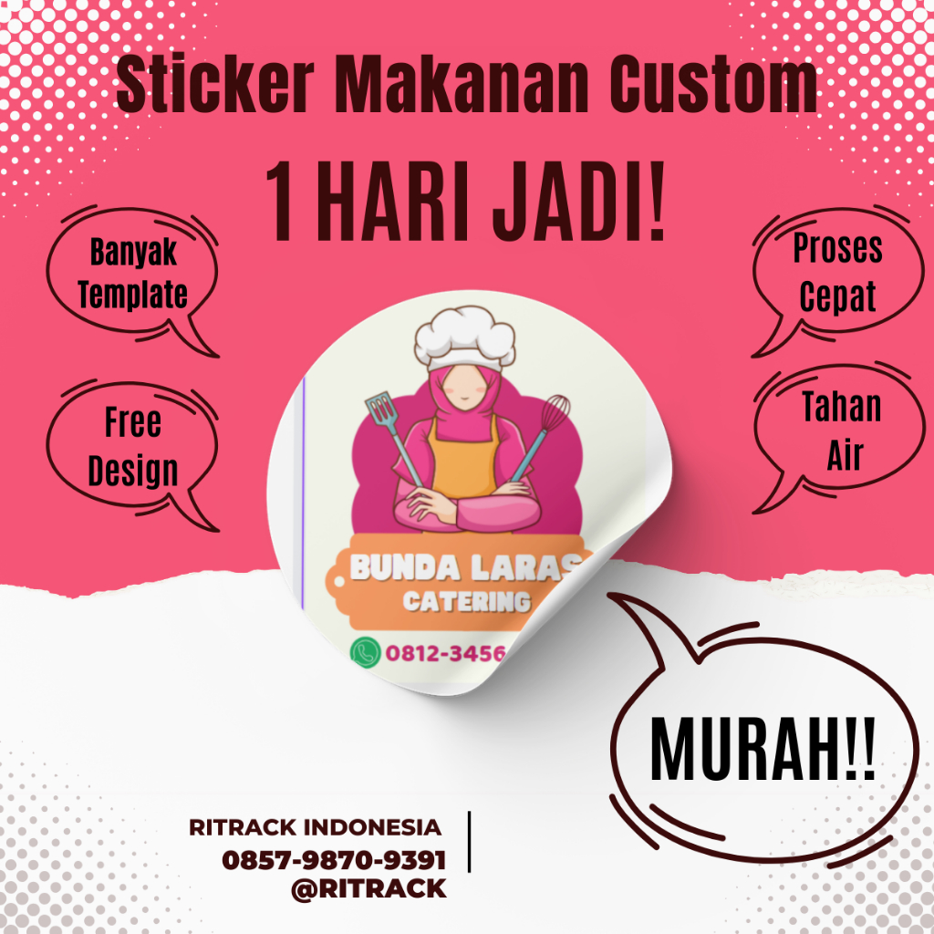 Jual Stiker siap pakai Murah Custom Label Kemasan Makanan Minuman ...