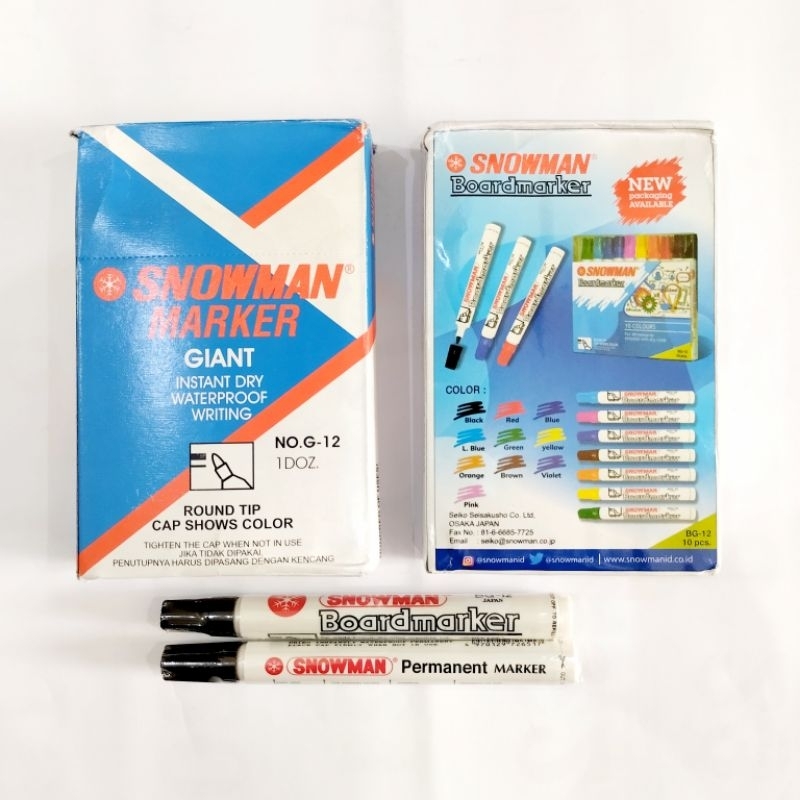 Jual Spidol Snowman/Spidol Snowman Hitam/Spidol Permanen/Spidol Hitam ...
