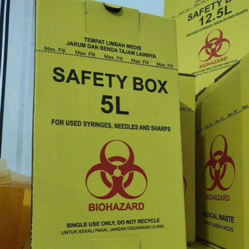 Jual Safety box 5 liter /Tempat limbah Medis 5 liter | Shopee Indonesia
