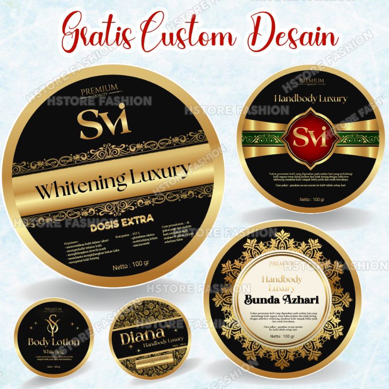 Jual Cetak Stiker Label Mode Luxury Desain Simple Elegan | Shopee Indonesia