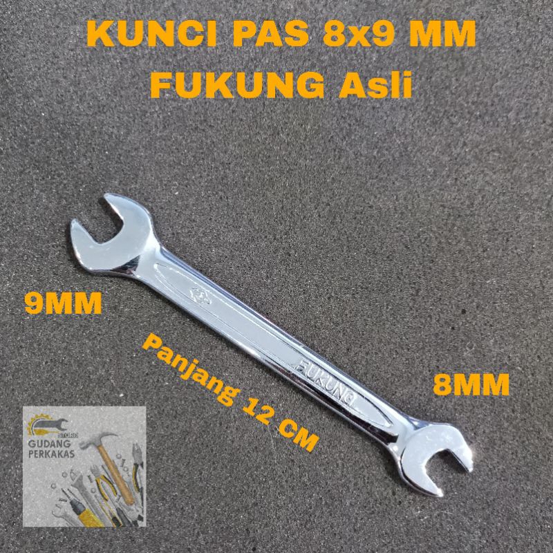 Jual Kunci Pas 8x9 FUKUNG Asli - Double Open End Spanner Wrench 8MM x 9MM Tools Serbaguna ...