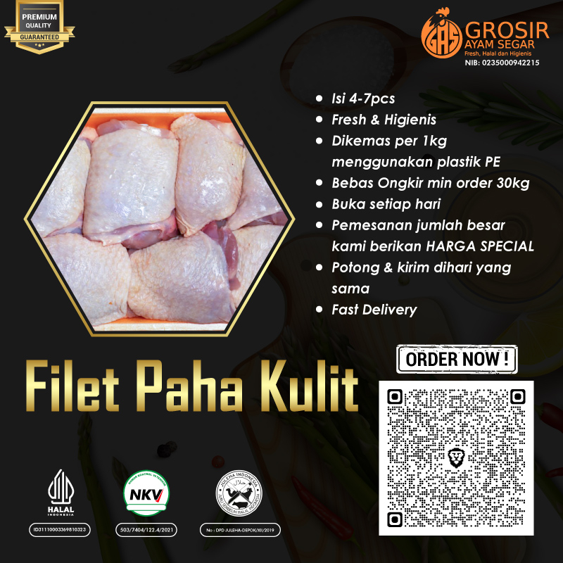 Jual Daging Ayam Paha Fillet Boneless Dengan Kulit 1kg | Shopee Indonesia