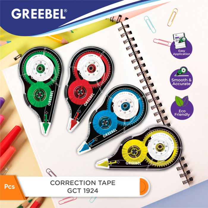 Jual Greebel Correction tape GCT 1924/ Tip ex kertas GCT 1924 Merk ...