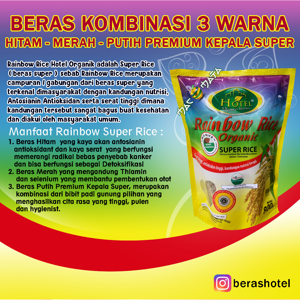 Jual Beras Organik HOTEL Kombinasi Merah Hitam Putih - Rainbow Mix Rice ...