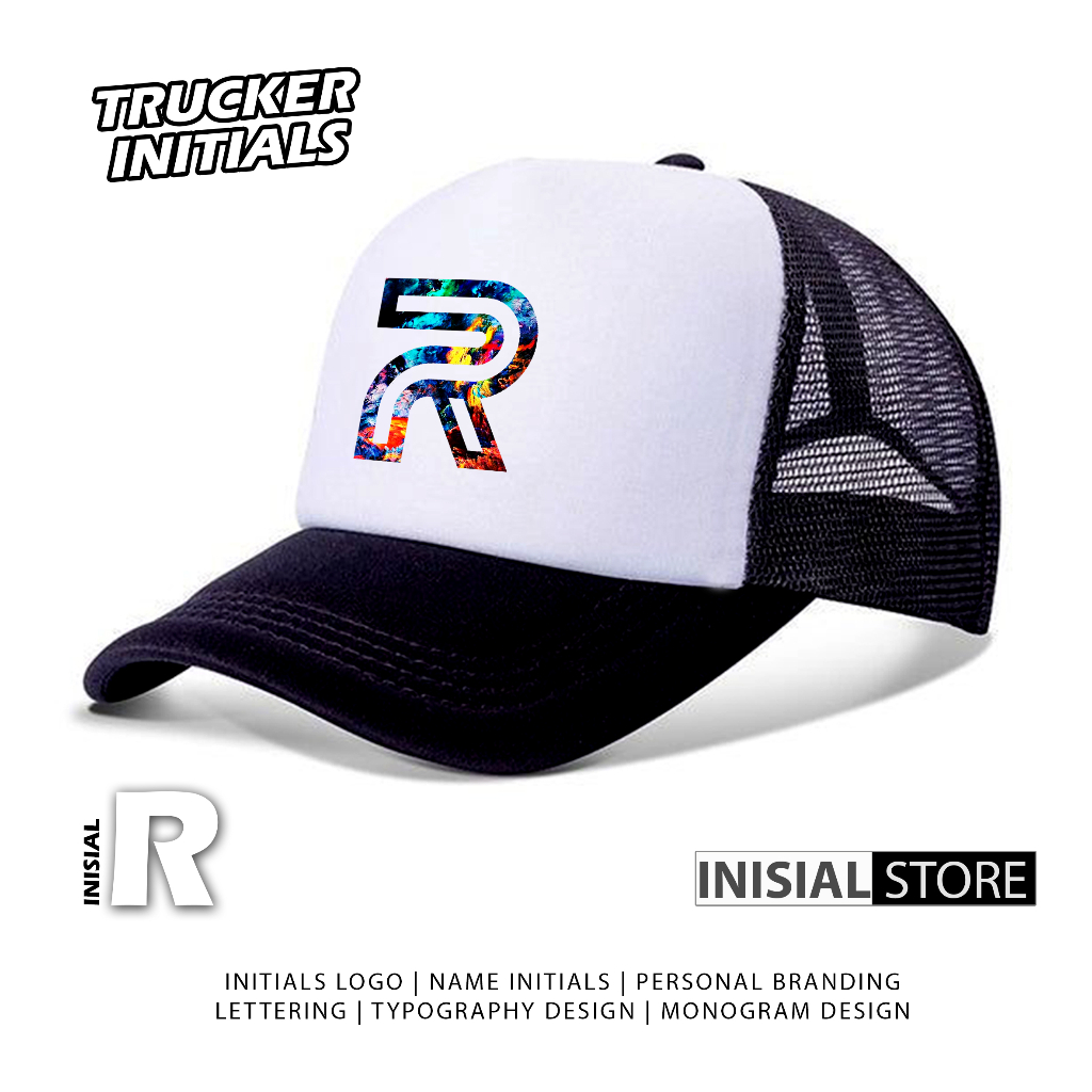 Jual Topi Hitam Putih Inisial ART trucker Jaring Distro | Shopee Indonesia