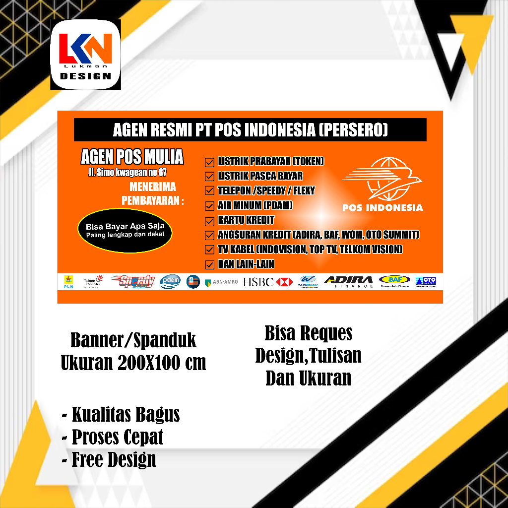 Jual spanduk banner agen pos indonesia uk, 200x100cm | Shopee Indonesia