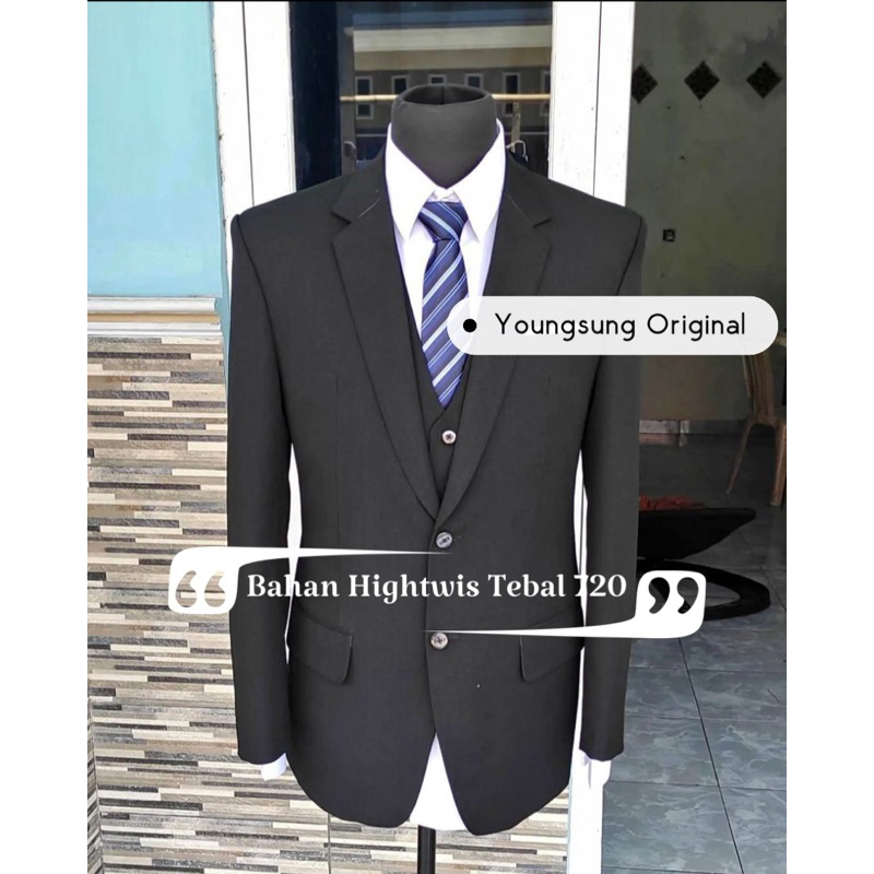 Jual Jas Premium Jas Pria Bonus Cover Jas Formal Pria Hitam Jas Wisuda ...
