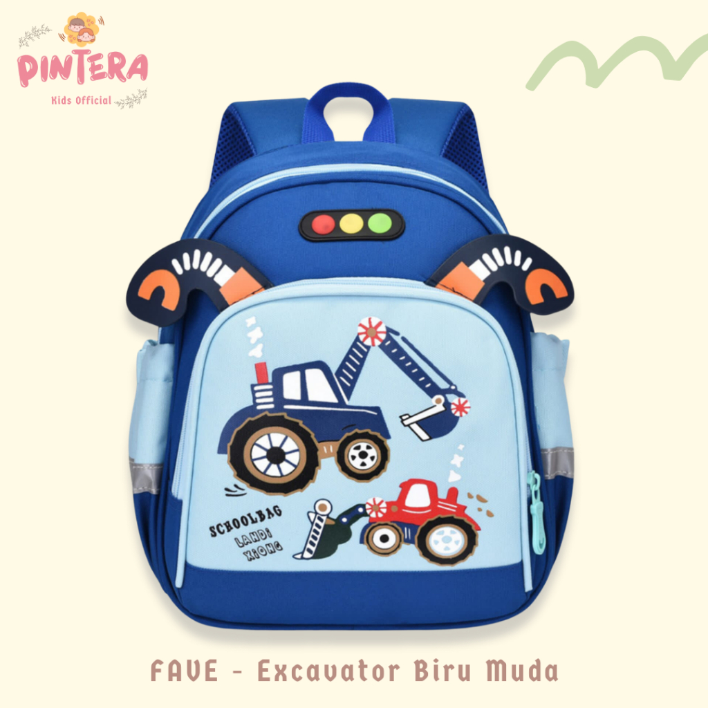 Jual Pintera - Tas Sekolah Anak Laki - Laki TK PAUD Ransel Excavator ...