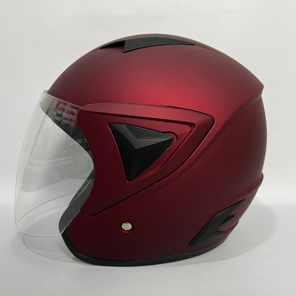 Jual Helm JP 13 Merah Doff - Polos Solid Helem Helmet SNI Dewasa BXP ...