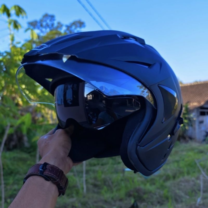 Jual HELM MODEL JP DOBEL VISOR FREE PEKING KOTAK BOX | Shopee Indonesia
