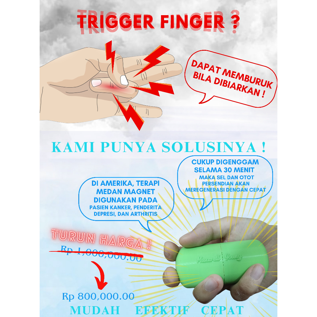 Jual Obat trigger finger, Alat terapi magnet genggam, magnetic therapy ...