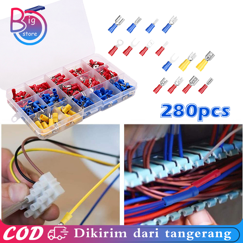 Jual 200/280pcs Skun Konektor Kabel Konektor Skun Kabel Terminal ...