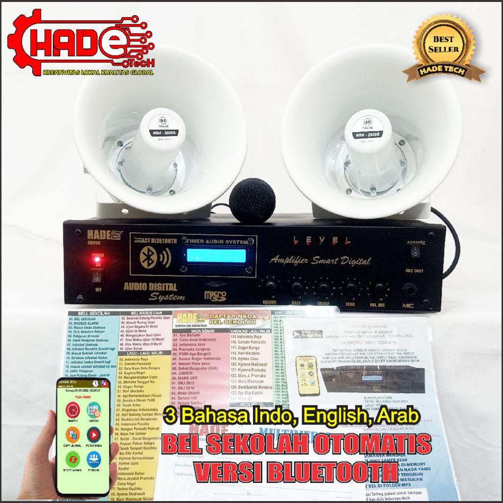 Jual BEL SEKOLAH OTOMATIS 3 BAHASA 2 SPEAKER LENGKAP | Shopee Indonesia