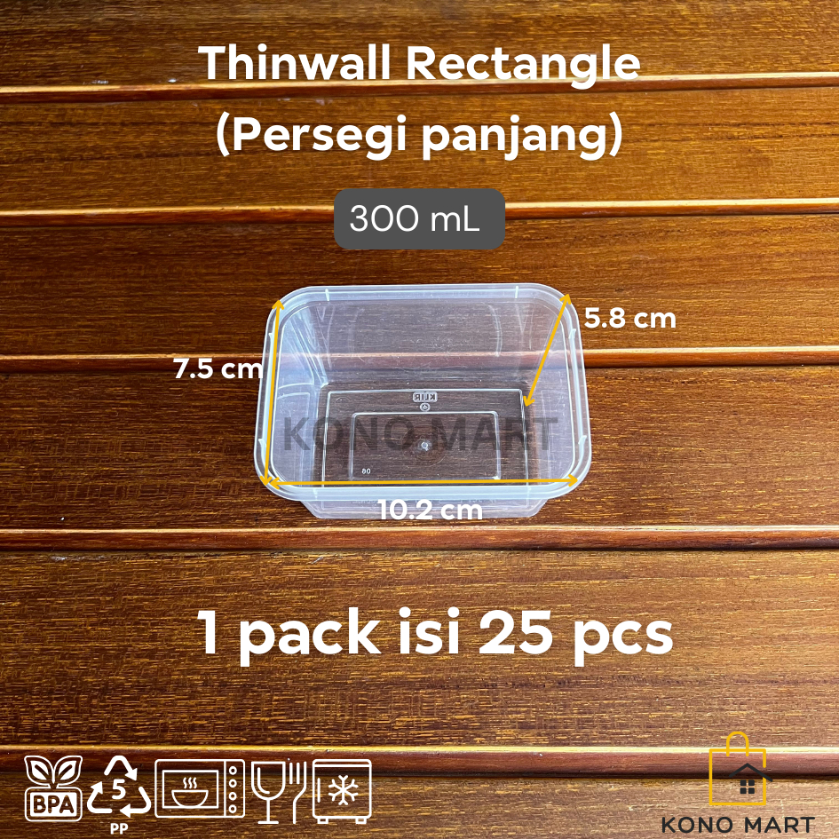 Jual [ISI 25 PCS] Thinwall Persegi Panjang Rectangle 200 250 300 500 650 750 1000 | Shopee Indonesia