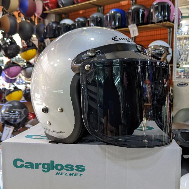 Jual HELM CARGLOSS PREMIUM + KACA FLAT (DATAR) | Shopee Indonesia