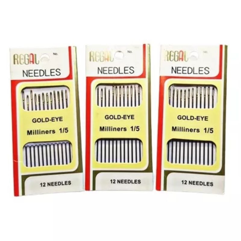 Jual JARUM JAHIT TANGAN REGAL GOLD EYE MILINERS REGAL 1/5 ISI 16 ...