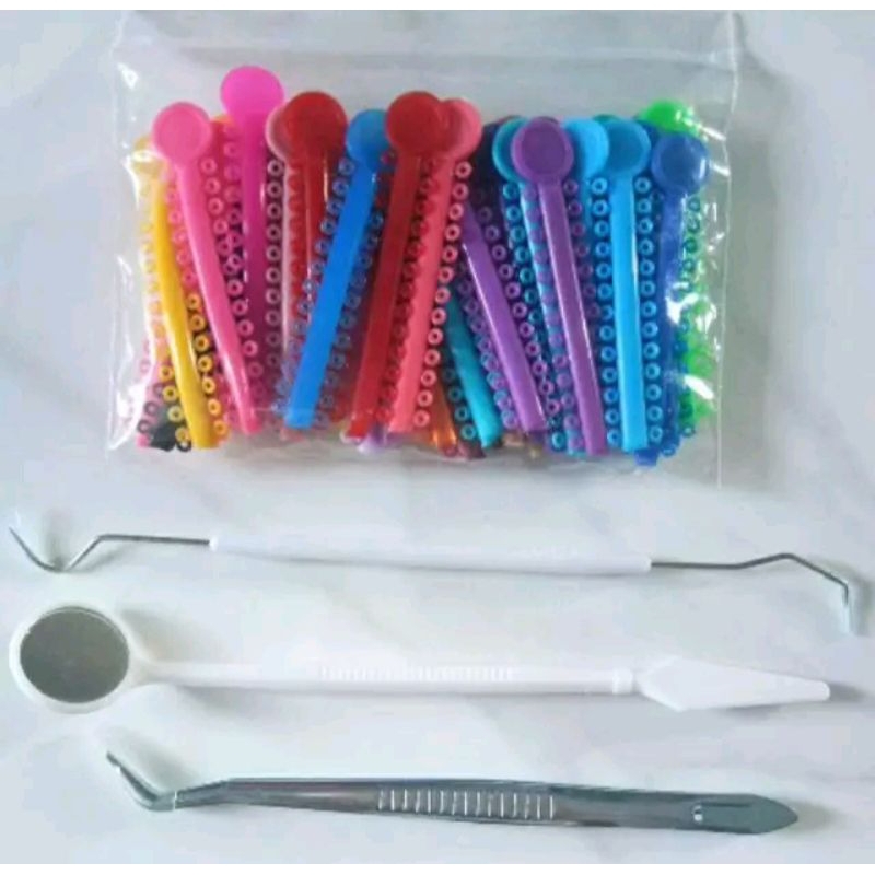 Jual KARET POWER O 40 BIJI BONUS SONDE,,PINSET,DAN KACA DENTAL | Shopee ...