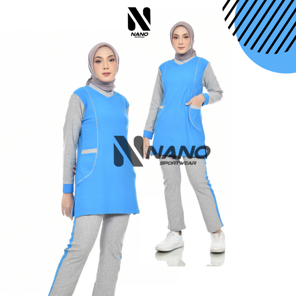 Jual NANO SPORTSWEAR BAJU SENAM MUSLIM TUNIK SYARI/BAJU SENAM MUSLIM ...