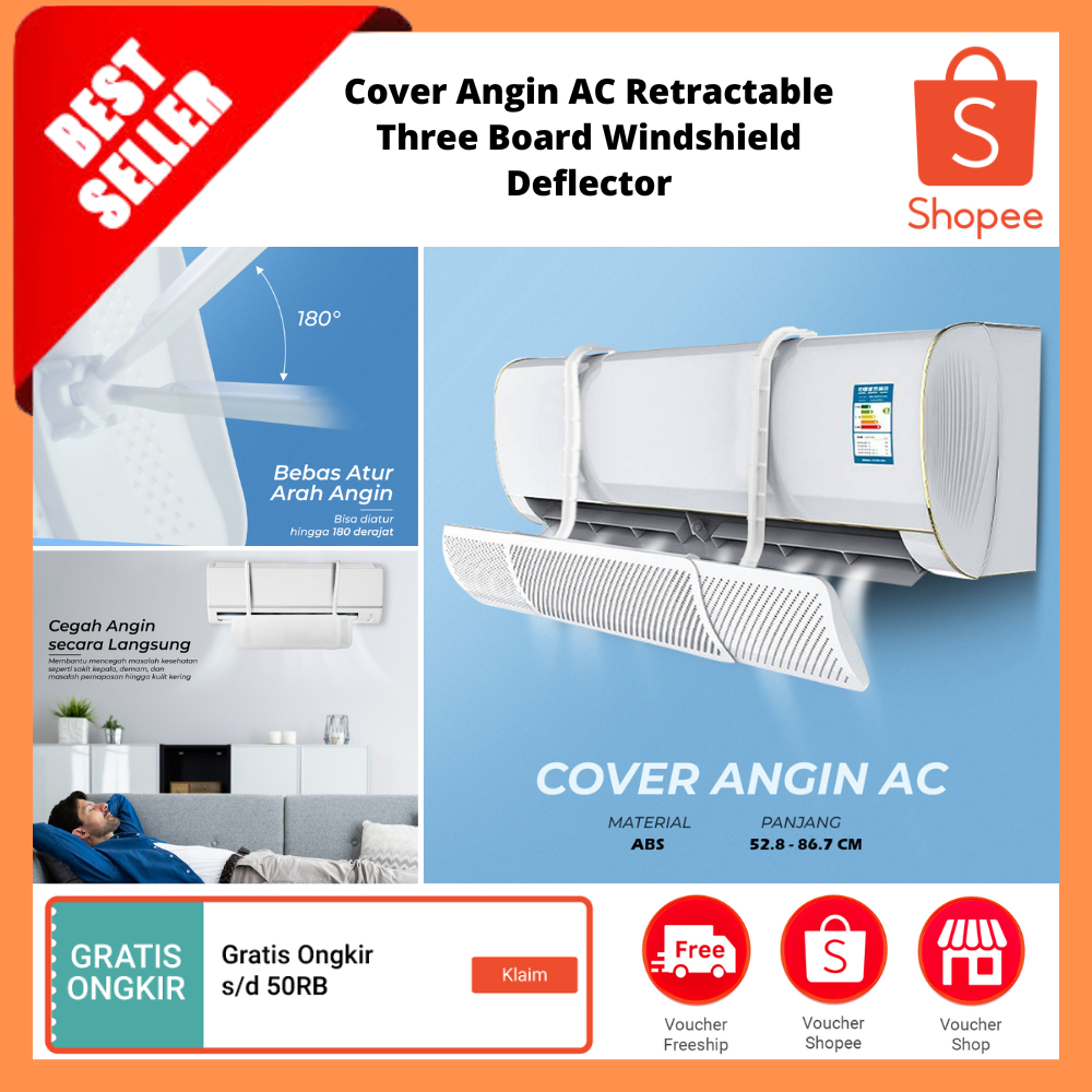 Jual Cover Angin AC Retractable Three Board Windshield Deflector ...
