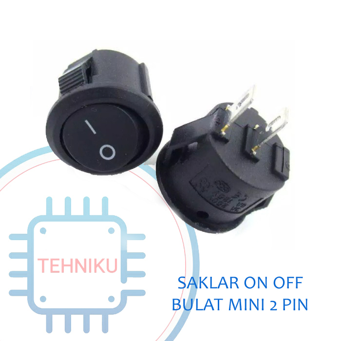 Jual Saklar Bulat On Off Rocker Switch Bulat Mini 2 Pin Hitam | Shopee ...