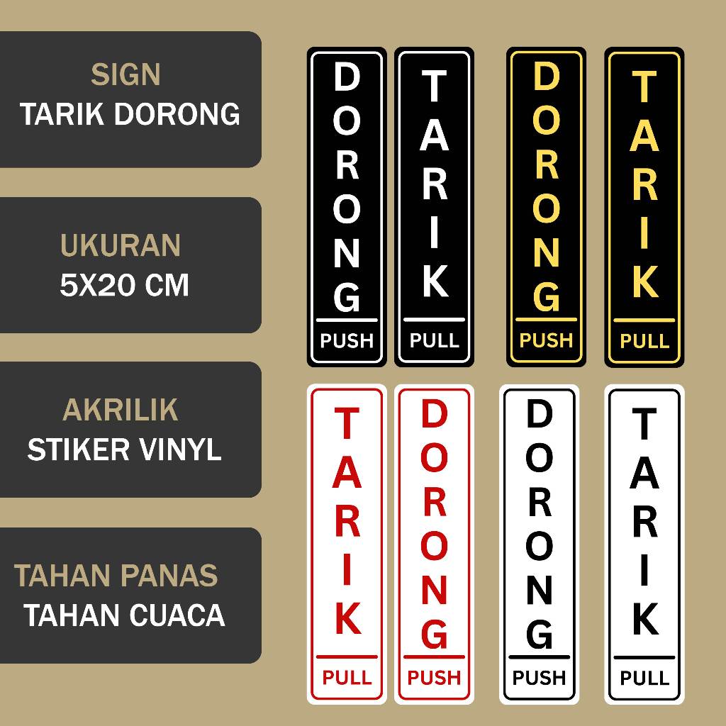 Jual sign akrilik dorong tarik ukuran 5x20 cm | Shopee Indonesia