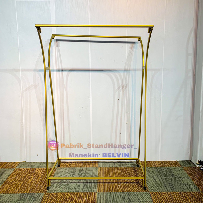 Jual StandHanger 2 Sisi Gold | Gawangan 2 Sisi Butterfly | Display Baju ...
