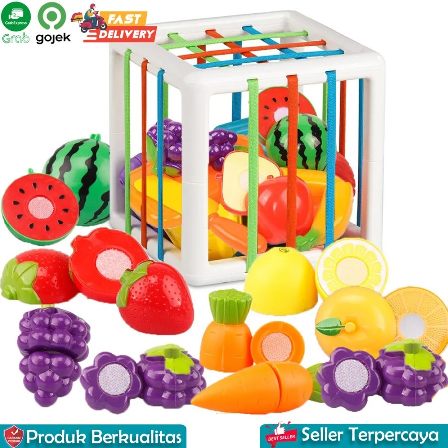 Jual MAINAN EDUKASI ANAK SORTIR BENTUK BUAH DAN SAYURAN / SHAPES ...