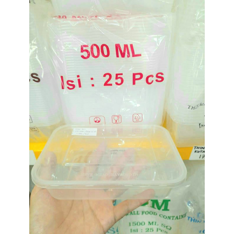 Jual Thinwall Kotak Persegi Panjang Uk 500ml Ecer Per Biji Shopee
