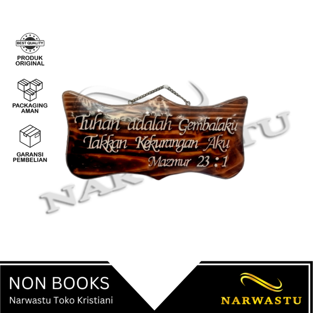 Jual Hiasan Dinding Rohani Tulisan Ayat Alkitab - Mazmur 23:1 - KRN028 ...