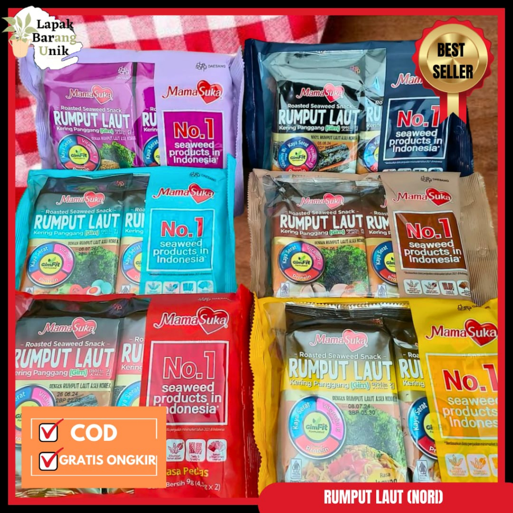 Jual RUMPUT LAUT KERING MAMA SUKA ANEKA RASA SAPI PANGGANG PEDAS DAN ...