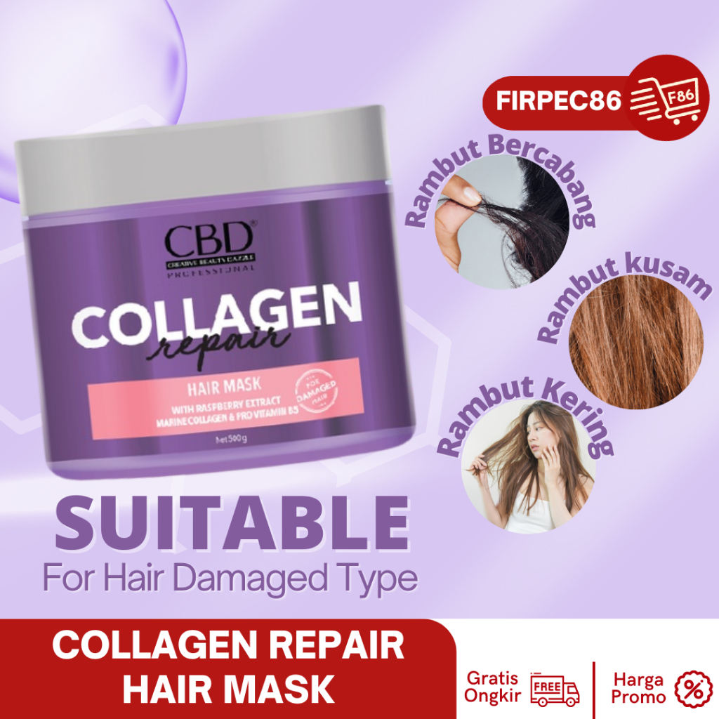 Jual CBD Collagen Repair Hair Mask 500gr | Shopee Indonesia