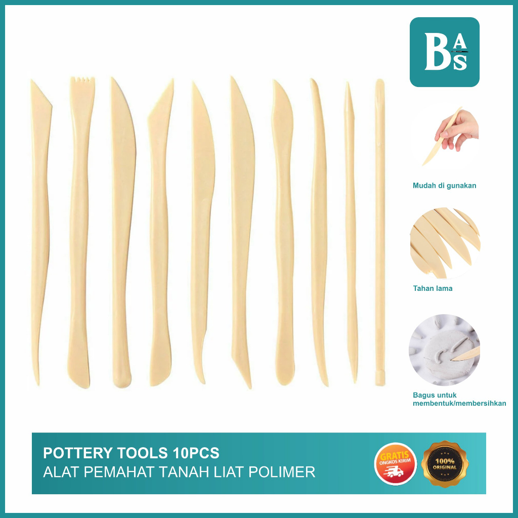 Jual BAS Plastic Pottery Tools 10Pcs / Alat Pemodelan dan Ukir | Shopee ...
