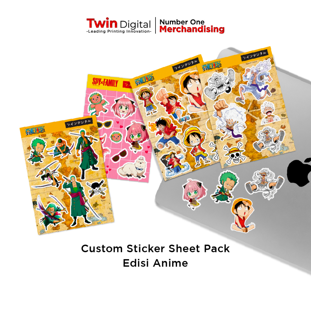 Jual Twindigital Custom Sticker Sheet Pack Edisi Anime Label DIY Laptop ...
