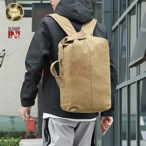Jual Tas Ransel Canvas Travel Kanvas Bag Simply Trendy Dua Ukuran Big ...
