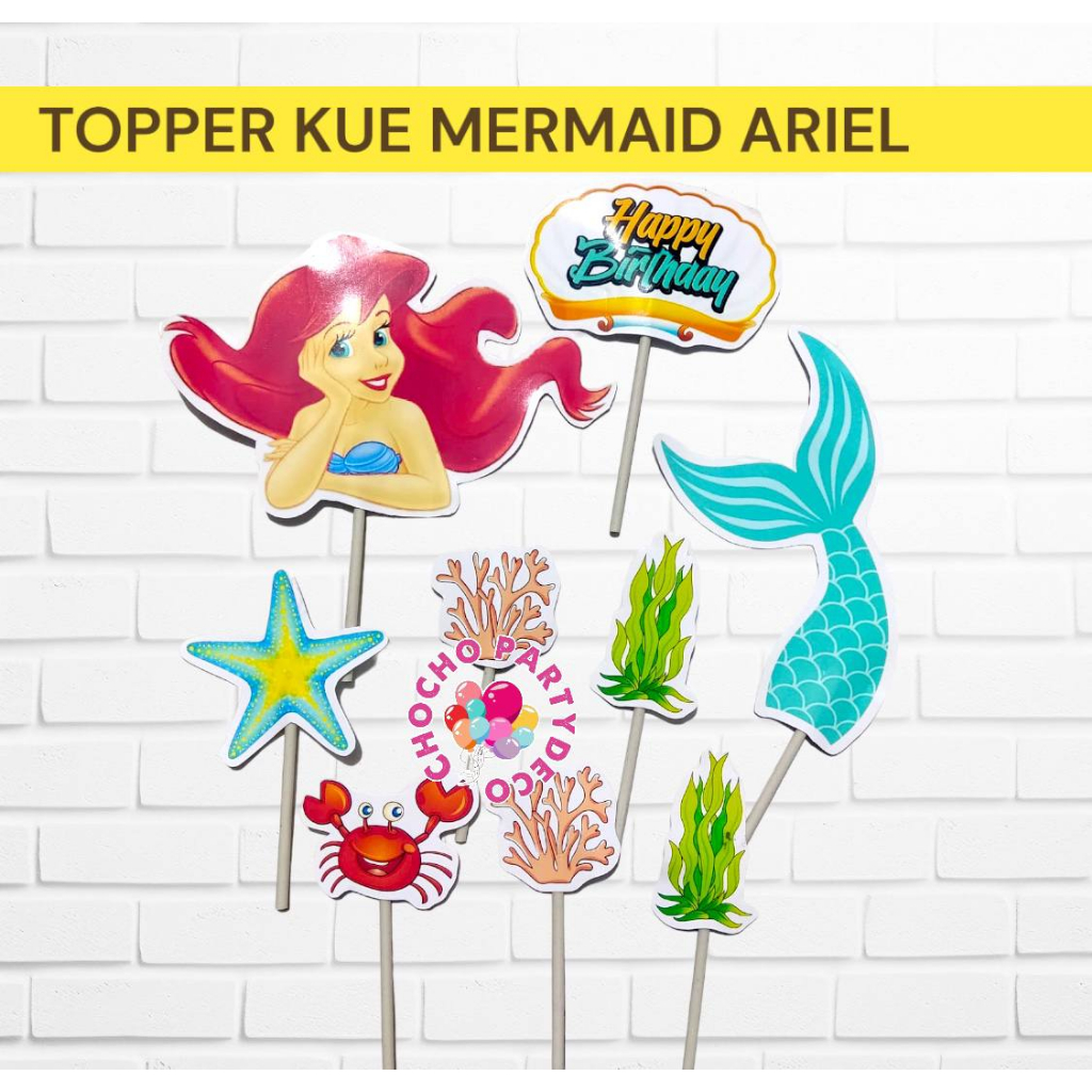 Jual Topper MERMAID ARIEL / Topper Kue Princess Ariel | Shopee Indonesia