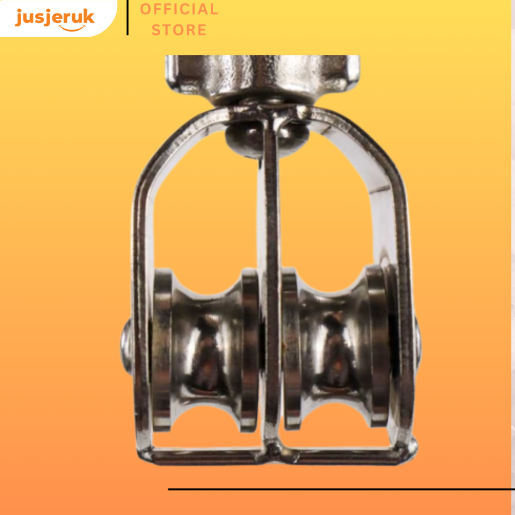 Jual JFactory Katrol Kerekan Mini Swivel Pulley Stainless Double Wheel ...