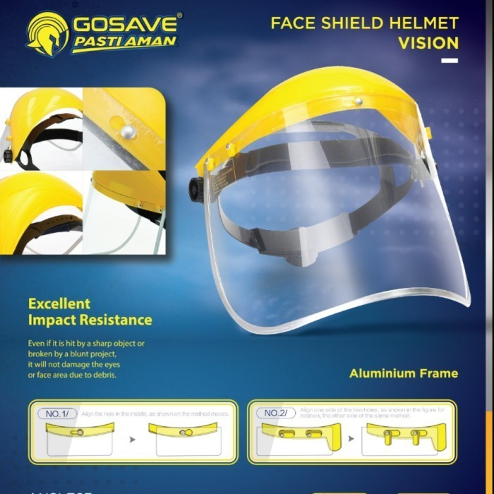 Jual Face Shield Helmet APD Medis Gosave Frame List Alumunium Face ...